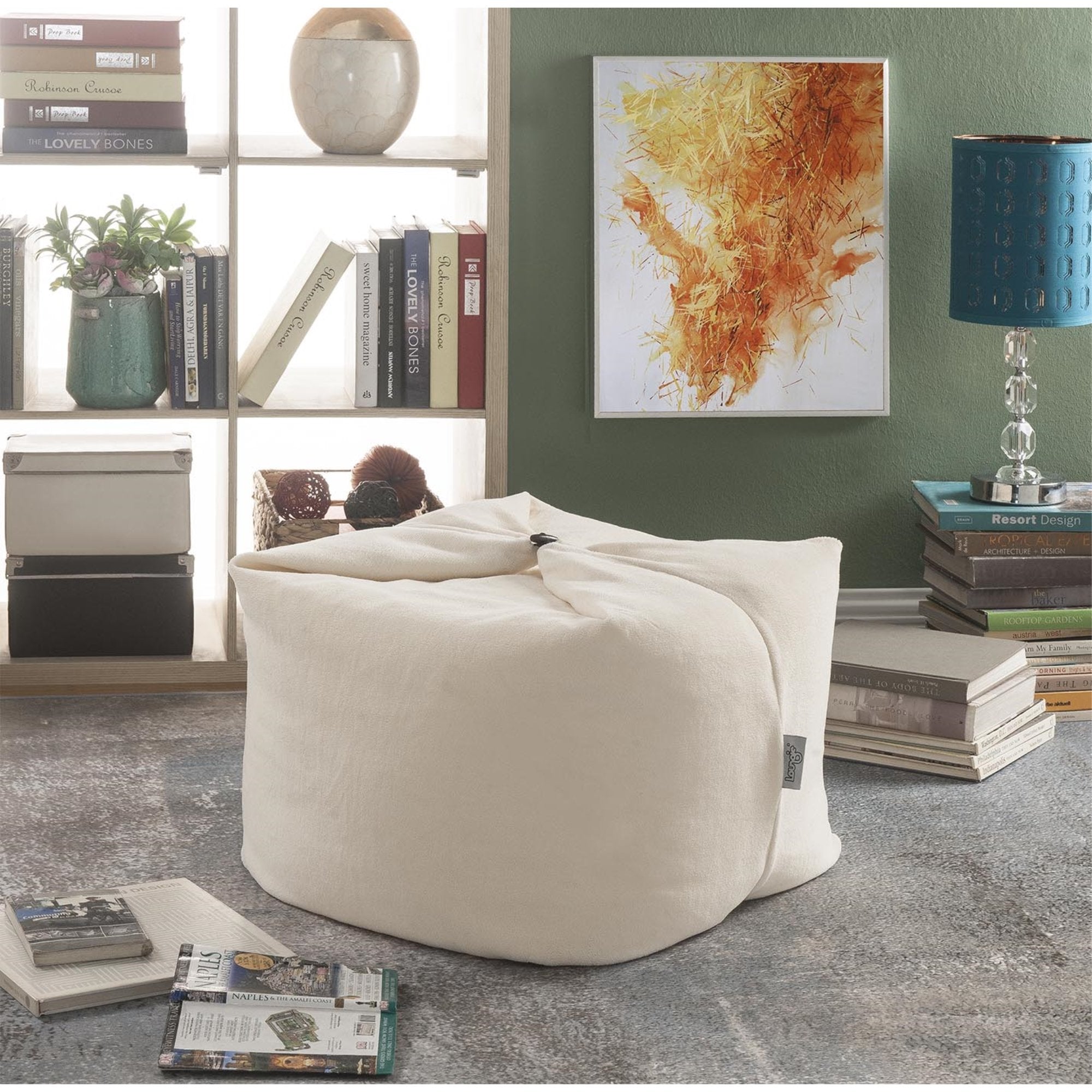 Loungie Microplush Bean Bag Chair Pouf Pillow Loungie Living
